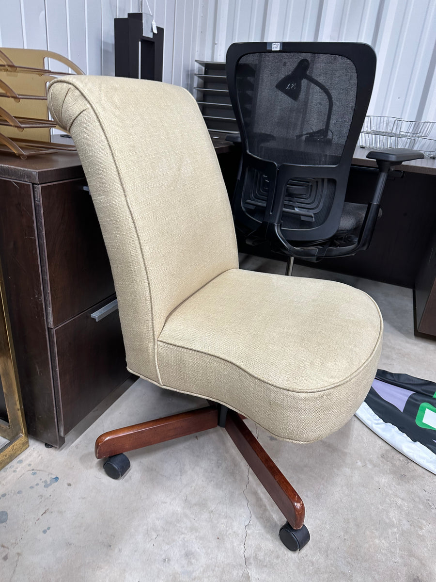 Beige Chair On Castors – Stews New-n-Used